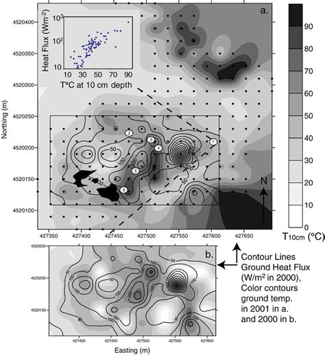 Shaded Contour Maps A And B Of Temperature At 10 Cm Depth Across A