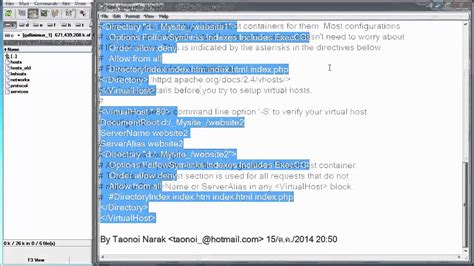 วิธีทำ virtual host บน apache 2 4 10 บน windows youtube
