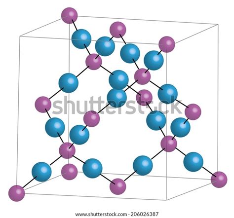 sio2 silicon dioxide cristobalit crystal lattice 스톡 벡터 로열티 프리 206026387