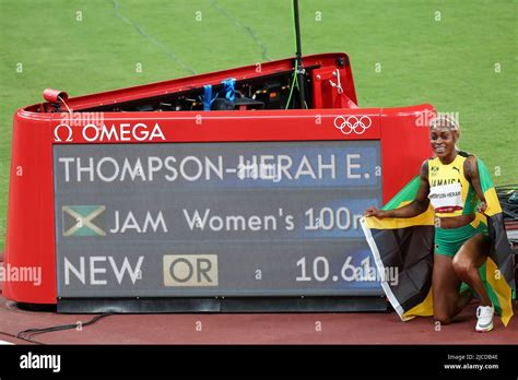 July 31st 2021 Tokyo Japan Elaine Thompson Herah Of Jamaica Wins
