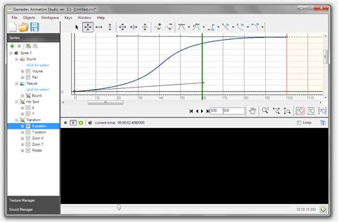 wpf example of a keyframed curve editor control for an