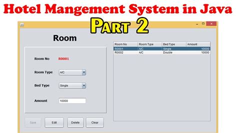hotel management system step by step in java part 2 youtube