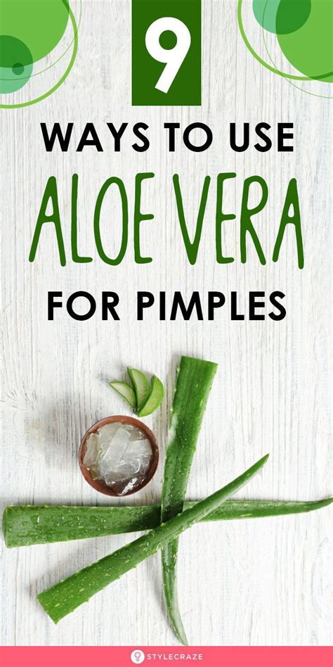 Aloe Vera For Pimples With Text Overlay That Reads 9 Ways To Use Aloe