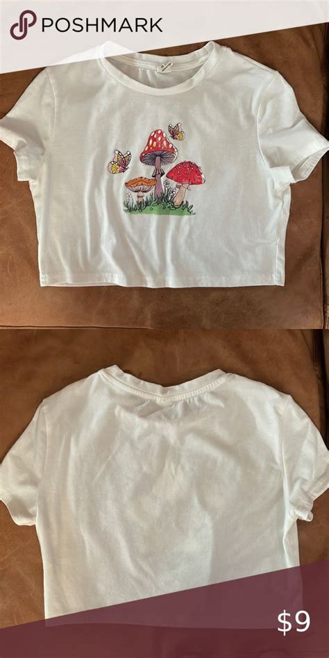 Indie Mushroom Crop Top Aesthetic Cute Fairycore Crop Top Aesthetic
