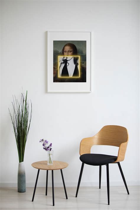 Mona Lisa Reproduction Wall Art Da Vinci Poster Neon Altered Etsy