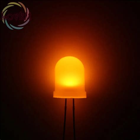 20pcs 10mm Diffused Orange Leds 10mm Round Top Ultra Bright Emitting