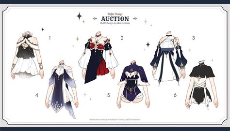 [adopt Auction] Fantasy Outfits 41 [ Open ] By Quinnyilada Drawing