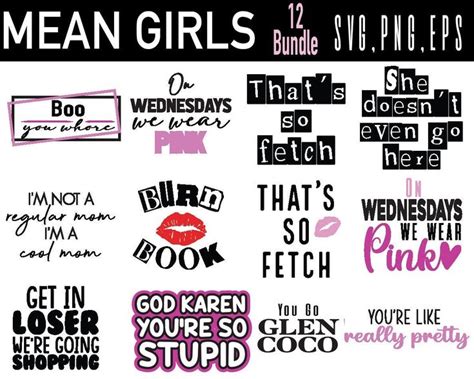 Mean Girls Svg Png Eps Burn Book Thats So Fetch Im A Cool Mom Svg Png