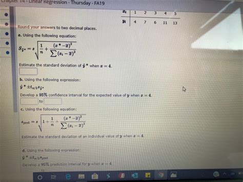 Solved Chapter 14 Linear Regression Thursday Fa19 1 2