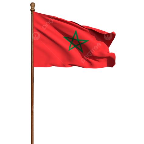 علم المغرب بعمود علم المغرب مع القطب Png علم المغرب بقطب شفاف المغرب