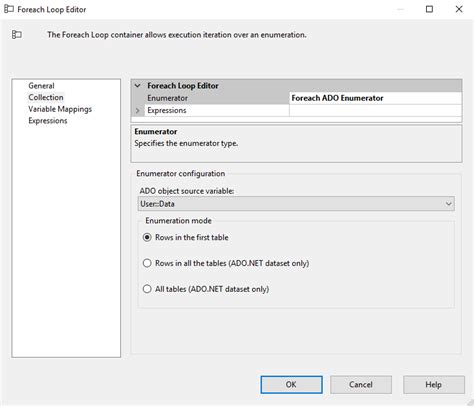 sql server can i set variables in an ssis for loop based