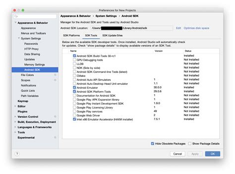 macos catalina android sdk tools option is missing from sdk manager