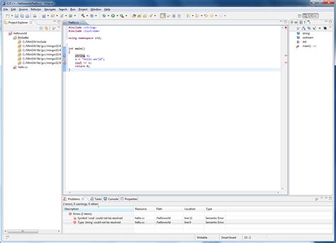 string could not resolved error in eclipse for c eclipse can t