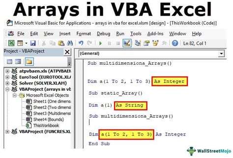 vba arrays in excel top 5 types of arrays in excel vba