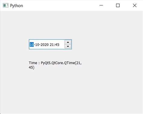 pyqt5 qdatetimeedit getting only qtime geeksforgeeks