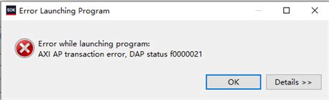 zcu106 run error ：error while launching program axi ap transaction