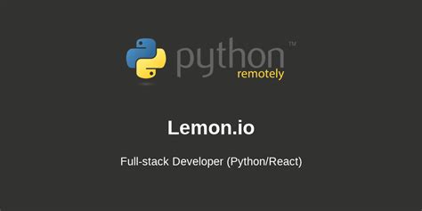 python remotely full stack developer python react
