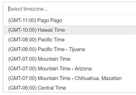 timezone picker for react bootstrap reactscript