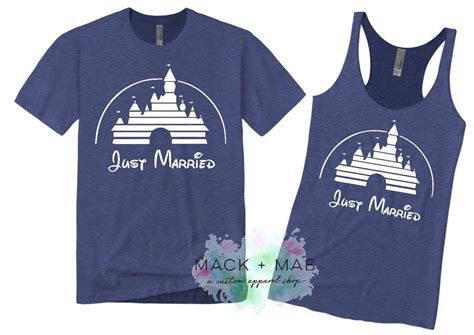 Disney Just Married Shirts Castle Bride Tank Groom T Shirt Etsy