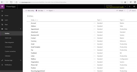 powerapps and common data service for apps create