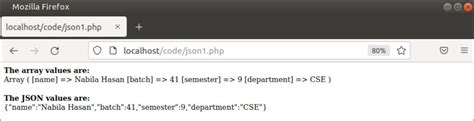 php json encode function