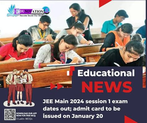 Jee Main 2024 Session 1 Exam Dates Out Admit Card To Be Issued On