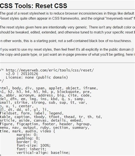 css tools reset css css web design tools