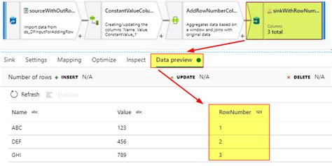 additional column that records the row number