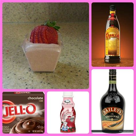Strawberry Mudslide Pudding Shot