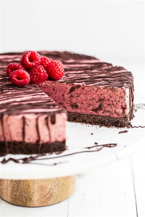 No Bake Frozen Chocolate Raspberry Pie Handle The Heat