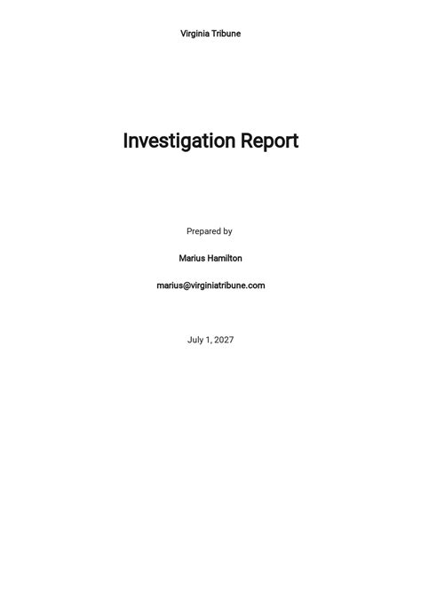 10 Free Investigation Report Templates [edit And Download]