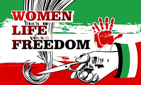 Mujeres Vida Libertad Jin Jiyan Azadi Irán Vector Premium