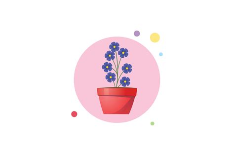 Spring Flower Pot 4 Circle Bubble Icon Graphic By Raysaozora · Creative