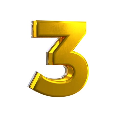 3d Numero 3 Mental Amarillo 10885806 Png