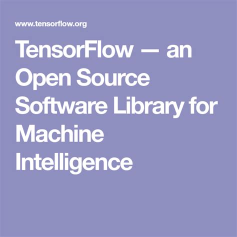 tensorflow — an open source software library for machine intelligence