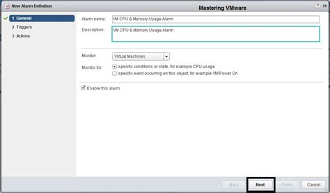 how to create custom alarm in vcenter mastering vmware