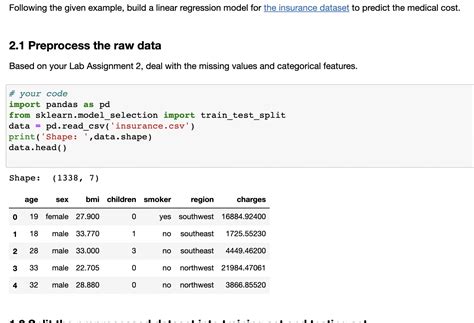 solved following the given example build a linear