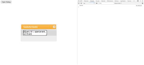 jquery ui dialog open event ui event geeksforgeeks