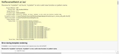 python reverse for xyz not found xyz is not a valid