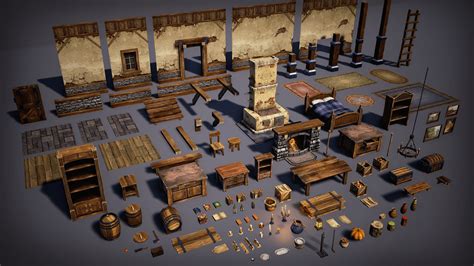 top down fantasy interior pack by victor kudryashov in