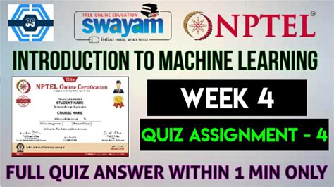 introduction to machine learning iitkgp week 4 answers solution 2022