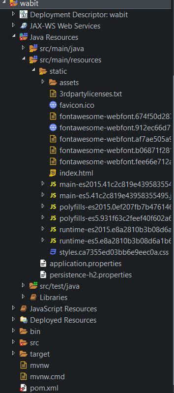 java deploy war file on tomcat of spring boot and angular app stack