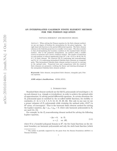 An Interpolated Galerkin Finite Element Method For The Poisson Equation