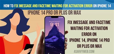 How To Fix Imessage And Facetime Waiting For Activation Error On Iphone