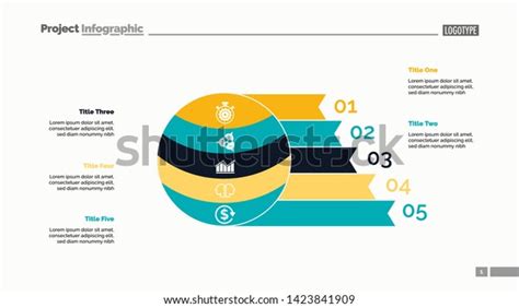 Five Steps Process Chart Slide Template Stock Vector Royalty Free