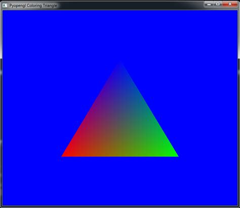 python modern opengl coloring triangle codeloop