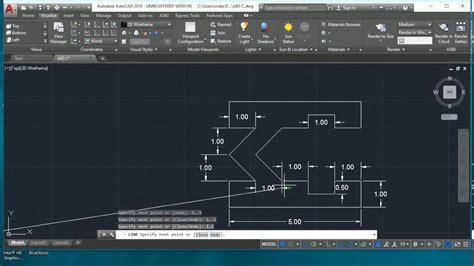 how to draw autocad by using absolute coordinate system youtube