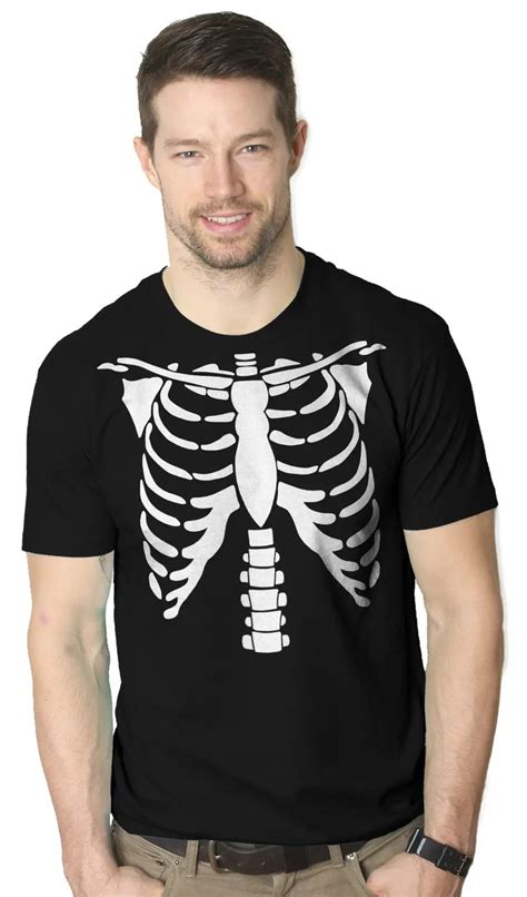 Mens White Skeleton Rib Cage Halloween Costume T Shirt Stranger Things