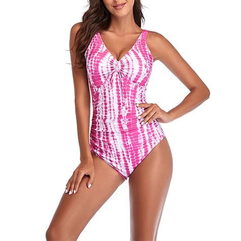 Women Sexy Lace Up One Piece Swimsuit Deep Plunge V Neck Bathing Suits