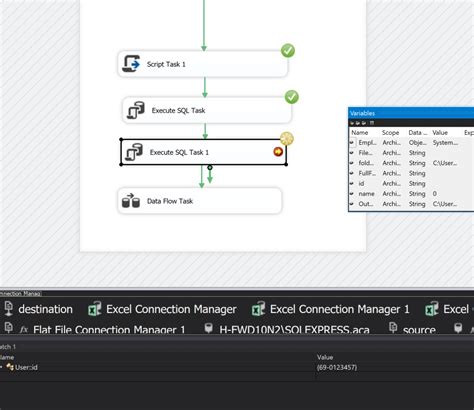 sql server how to read variable s value in excel